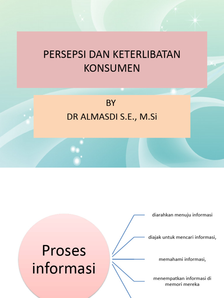 Keterlibatan Dan Persepsi Konsumen | PDF | Karier & Perkembangan
