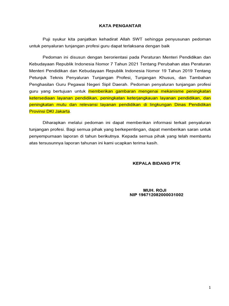 Contoh Pedoman TPG | PDF
