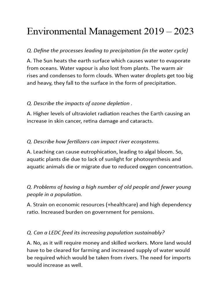 Evm Difficult Past Paper Questions | PDF | Water | Petroleum