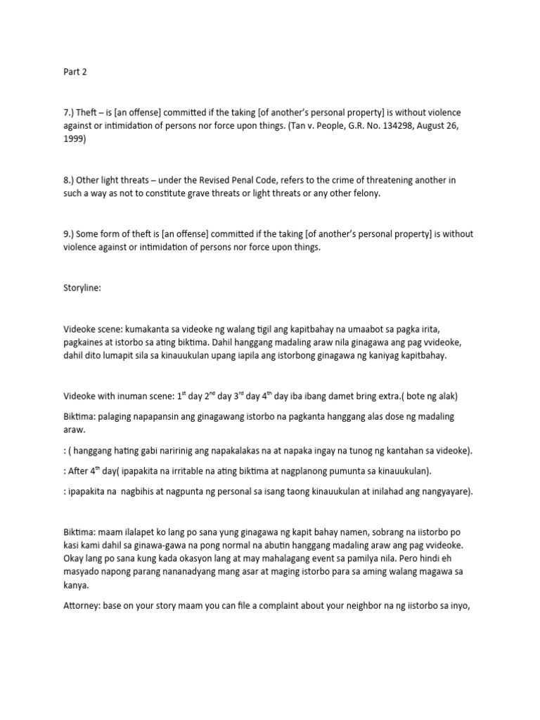 Script Part 2 | PDF | Theft | Crimes