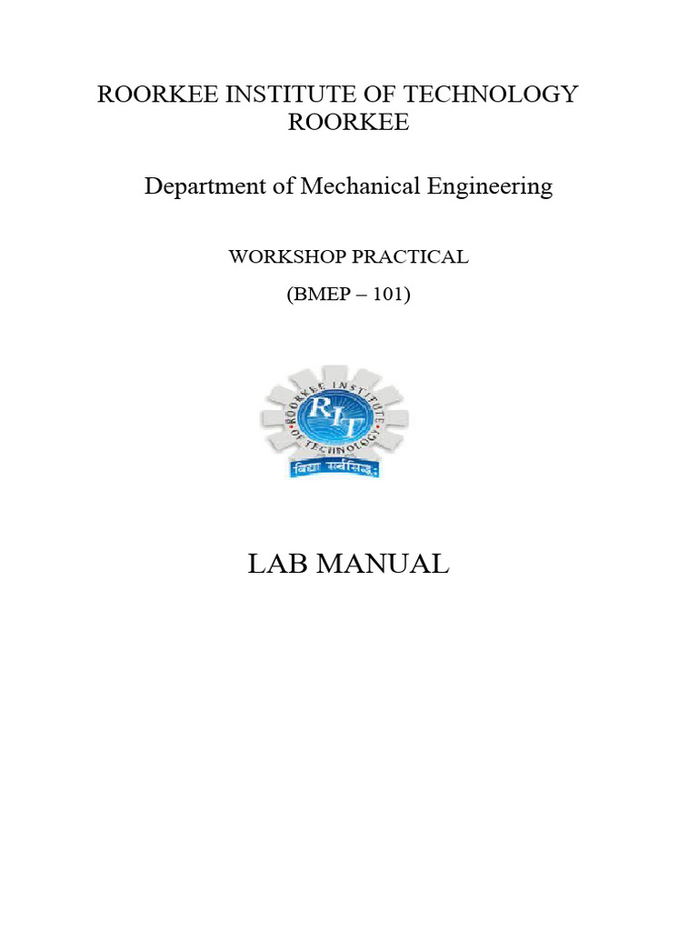 Workshop Manual RIT FINAL | PDF | Electric Motor | Welding