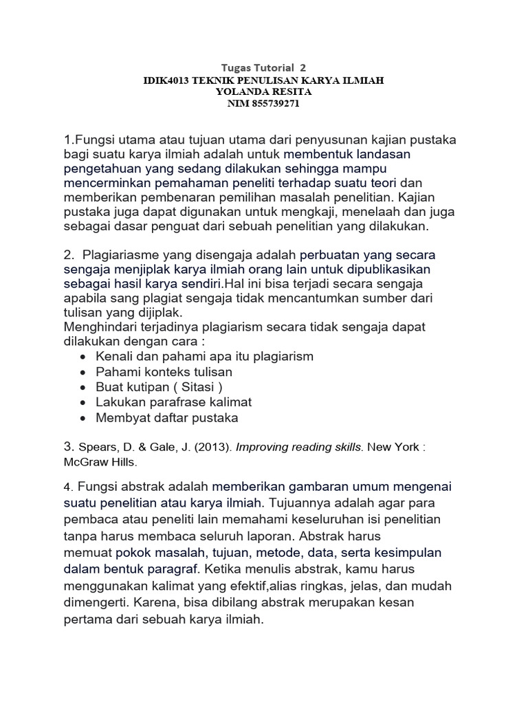 Tugas Tutorial 2 Teknik Penulisan Karya Ilmiah Yolanda Resita 855739271 ...