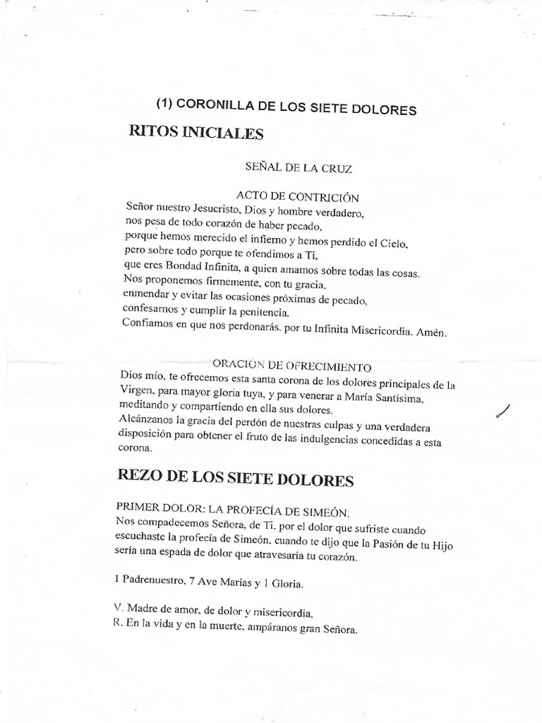 Coronilla De Los Siete Dolores Pdf