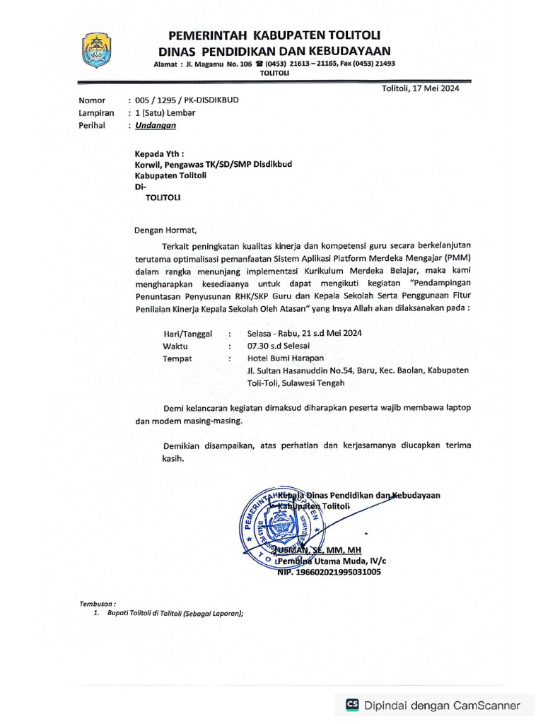 Surat Undangan Kegiatan PMM | PDF