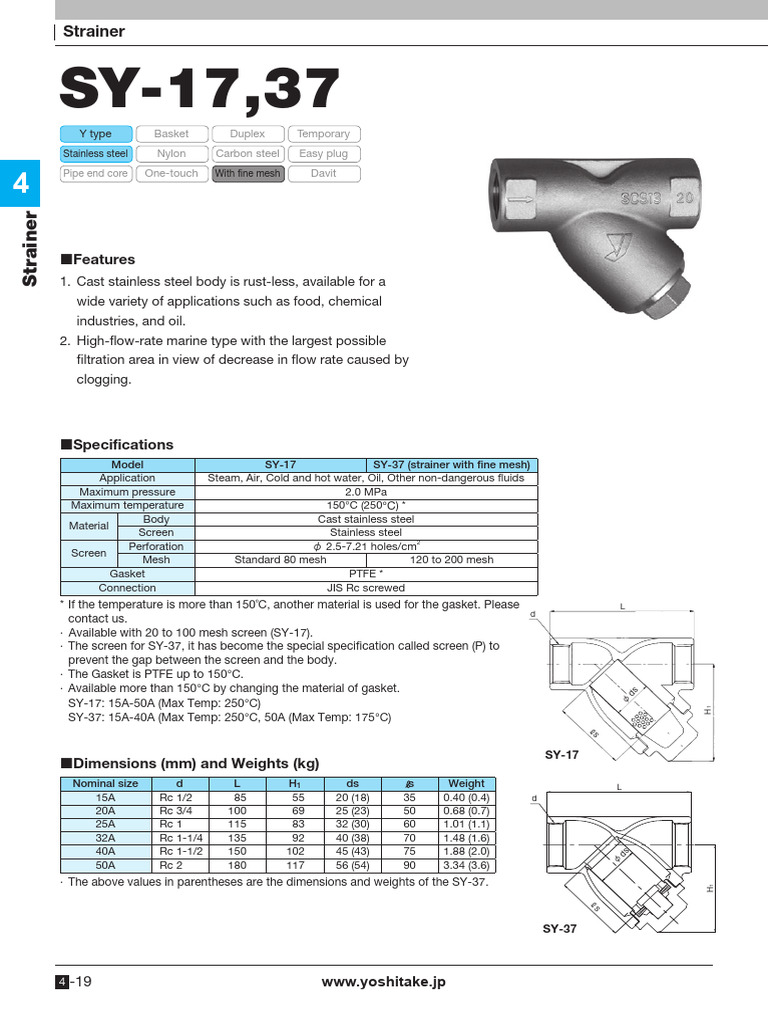 SY-17 Catalog en | PDF | Stainless Steel | Steel