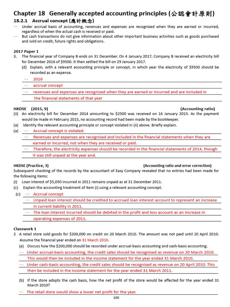 Chapter 18 Generally Accepted Accounting Principles Eng | PDF | Going ...