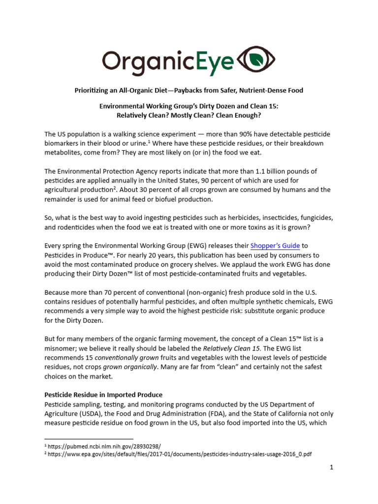 EWG Whitepaper MAR2023 V15 Final | PDF | Organic Foods | Organic Farming