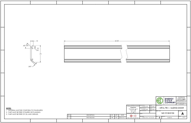 Notes:: Metal Trim - Sliding Door 160-10135-0103 | PDF