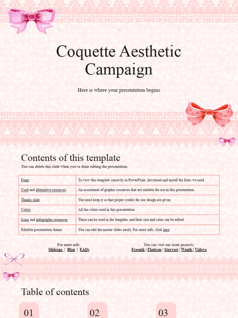 Coquette Aesthetic Campaign by Slidesgo | PDF | Brand | Target Audience