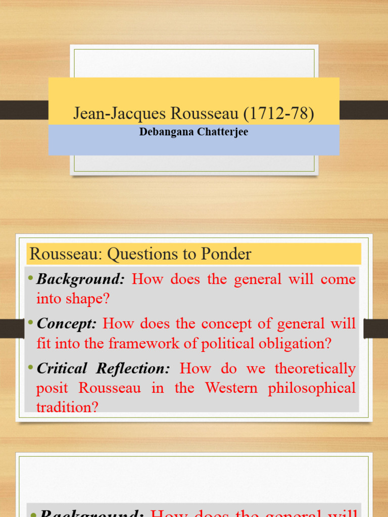 Pol Sci II-Rousseau & Riley-PPT4 | PDF | Sovereignty | Social Contract
