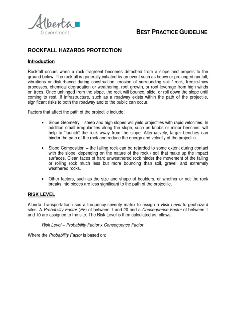 Trans GBMP Rockfall Hazards | PDF | Road | Rock (Geology)