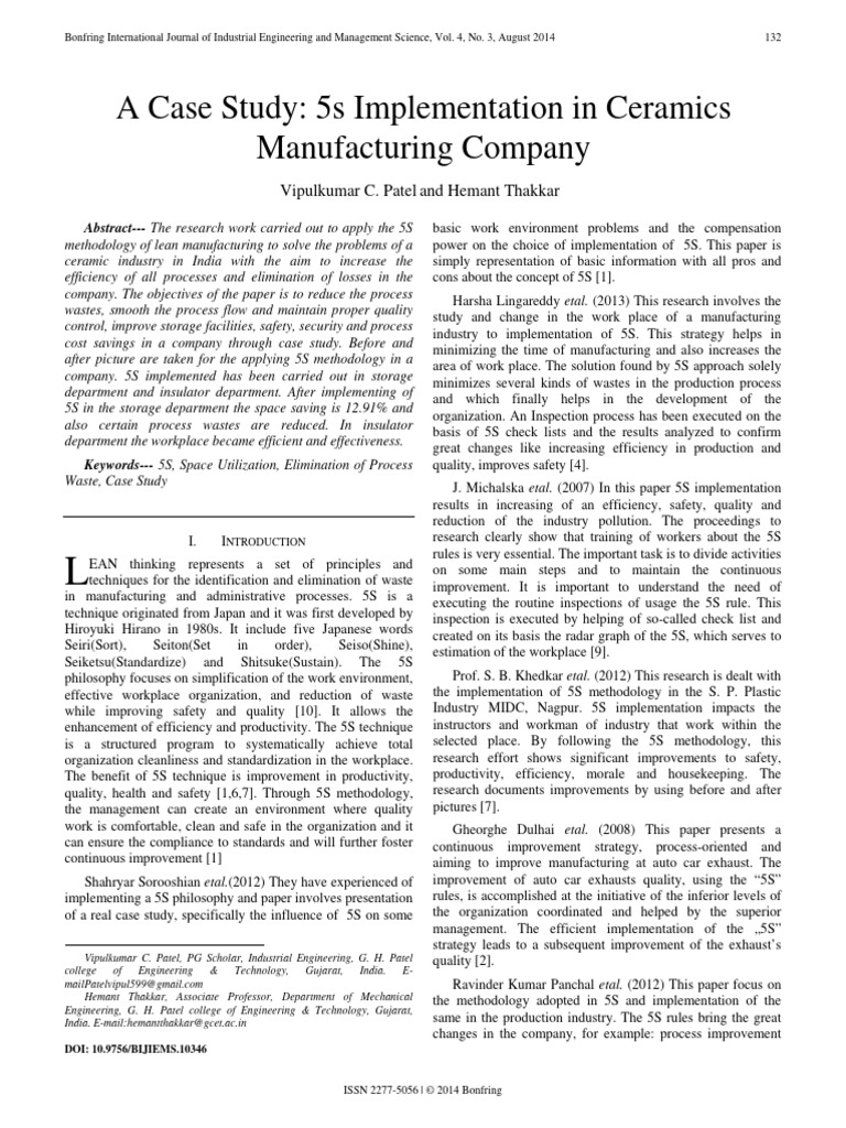 A_Case_Study_5s_Implementation_in_Cerami | PDF | Lean Manufacturing | Employment