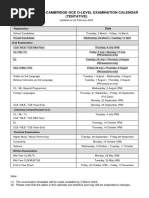 2025 Psle Examination Calendar (Tentative) VF | PDF