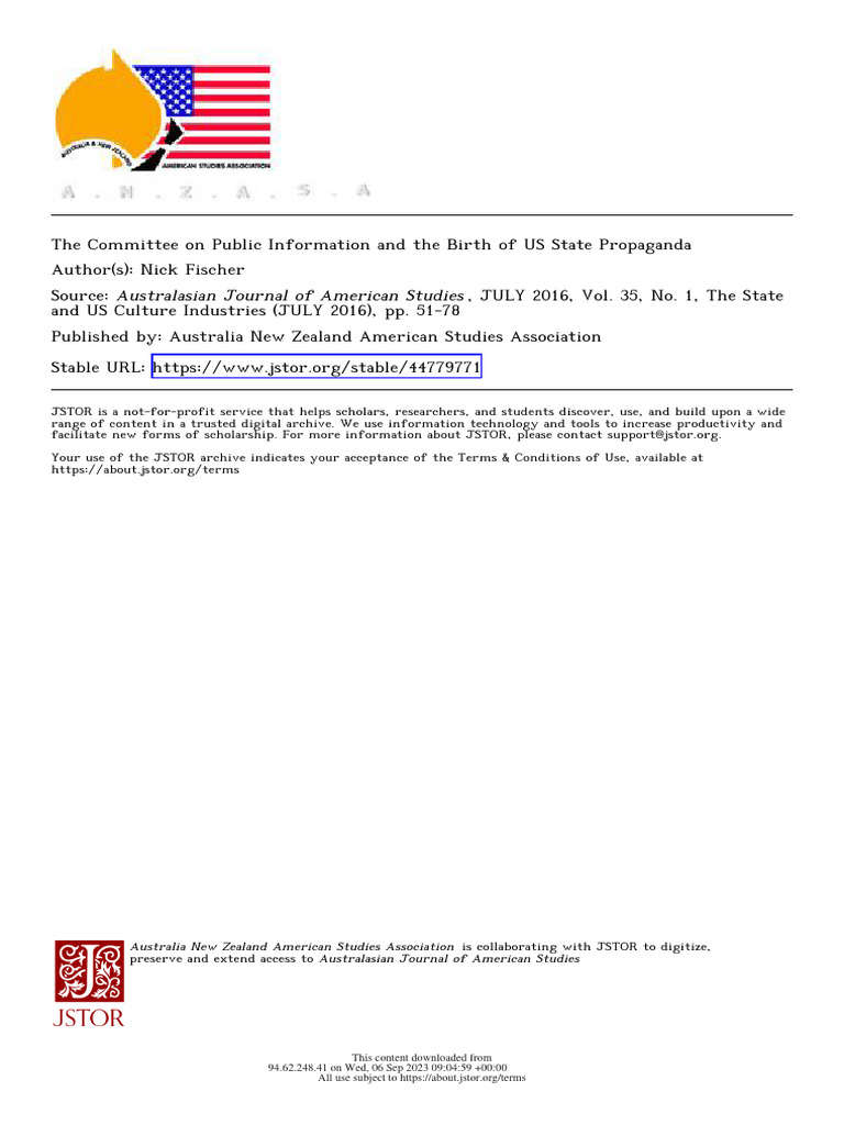 The Committee On Public Information and The Birth of US State ...