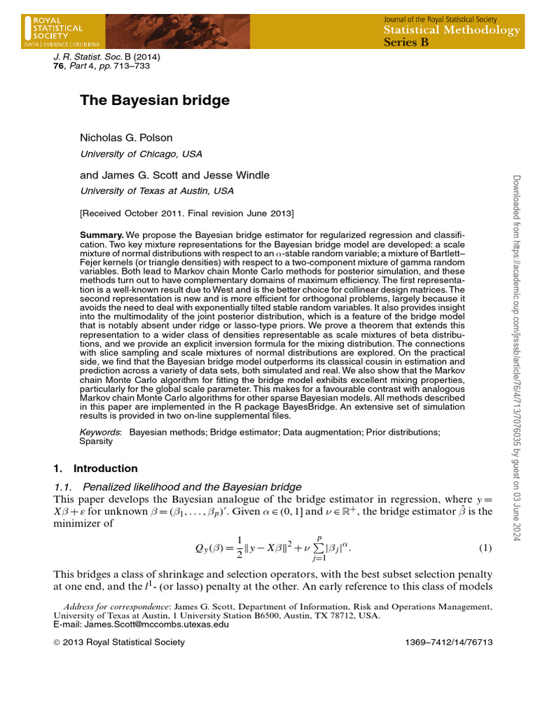 Bridge | Download Free PDF | Bayesian Inference | Normal Distribution