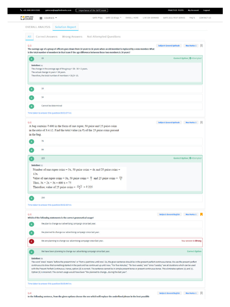 Aptitude Topic Wise Test 1 | PDF