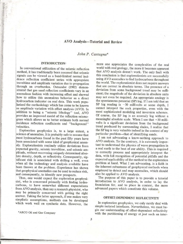 AVO Analysis- Tutorial and Review | PDF