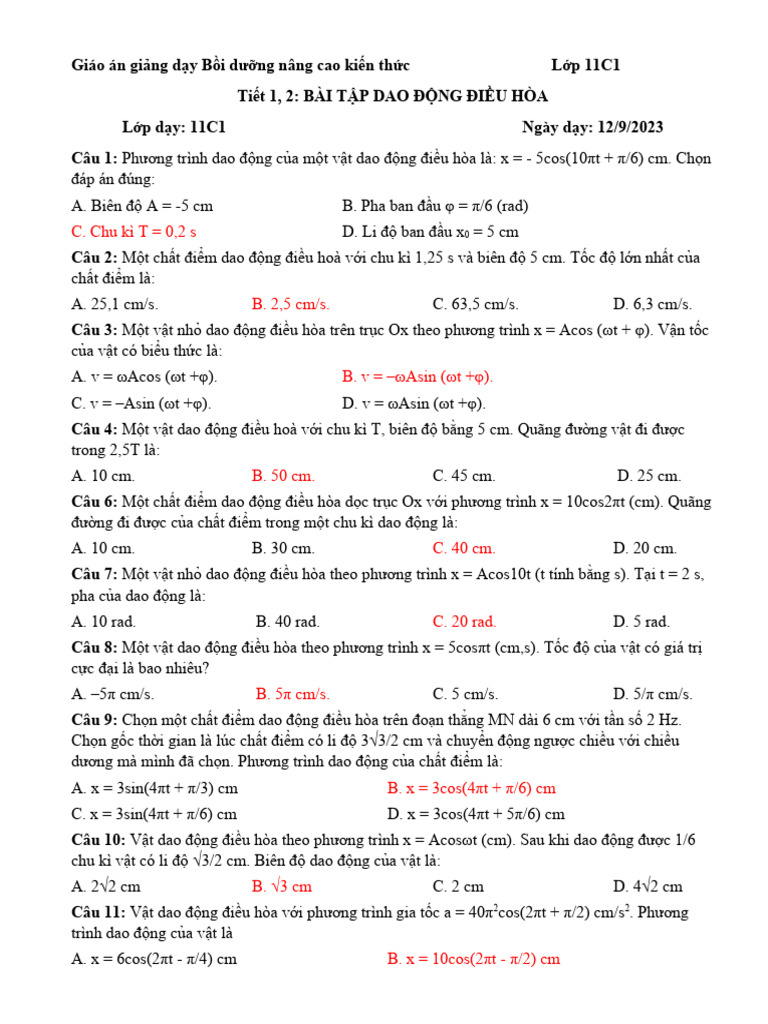 11C1 Nang Cao Kien Thuc Tuan 1 | PDF