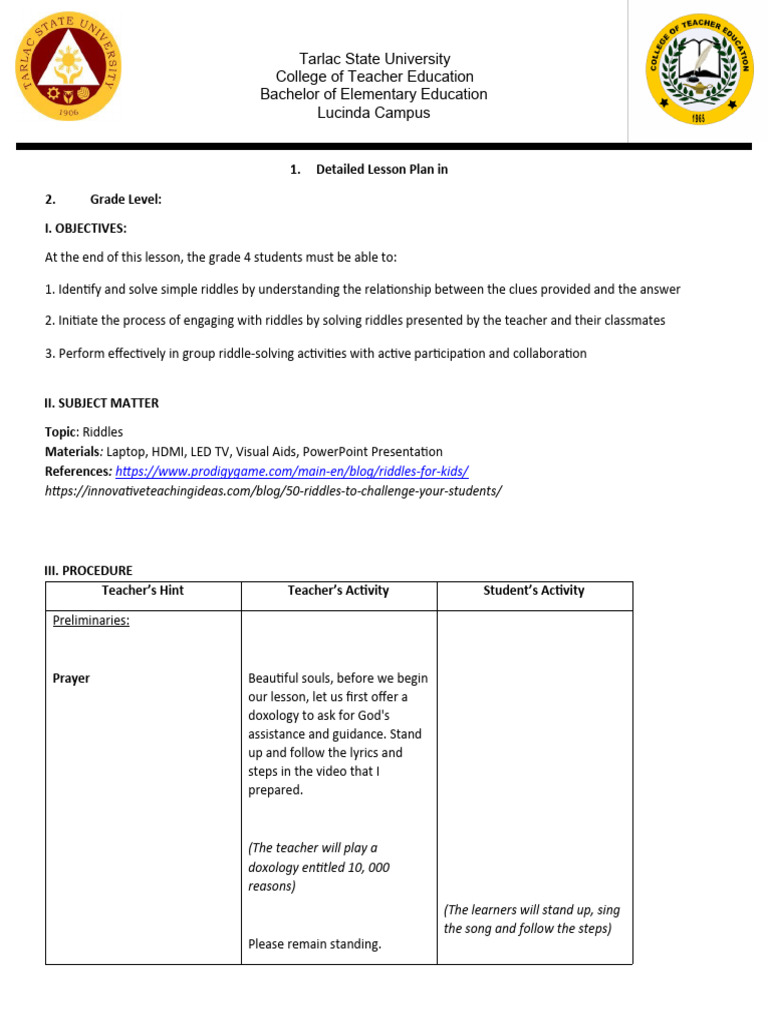 DLP English 2 | PDF | Riddle | Question