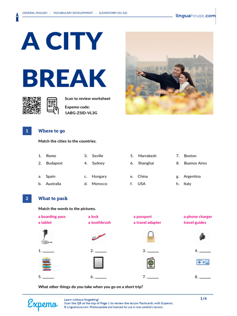 A1 A2 A-City-Break-American-English-Teacher | PDF | Linguistics | Languages