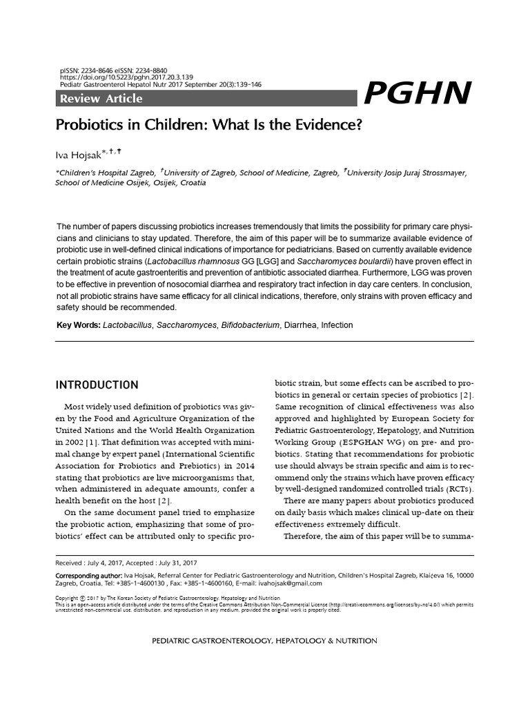 Probiotic Journal | PDF | Probiotic | Diarrhea