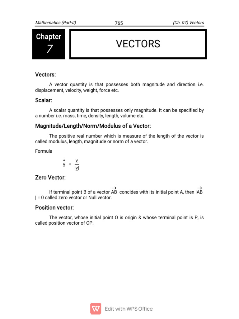 Chapter-07 (A) (1) - 1 | PDF | Norm (Mathematics) | Vector Space