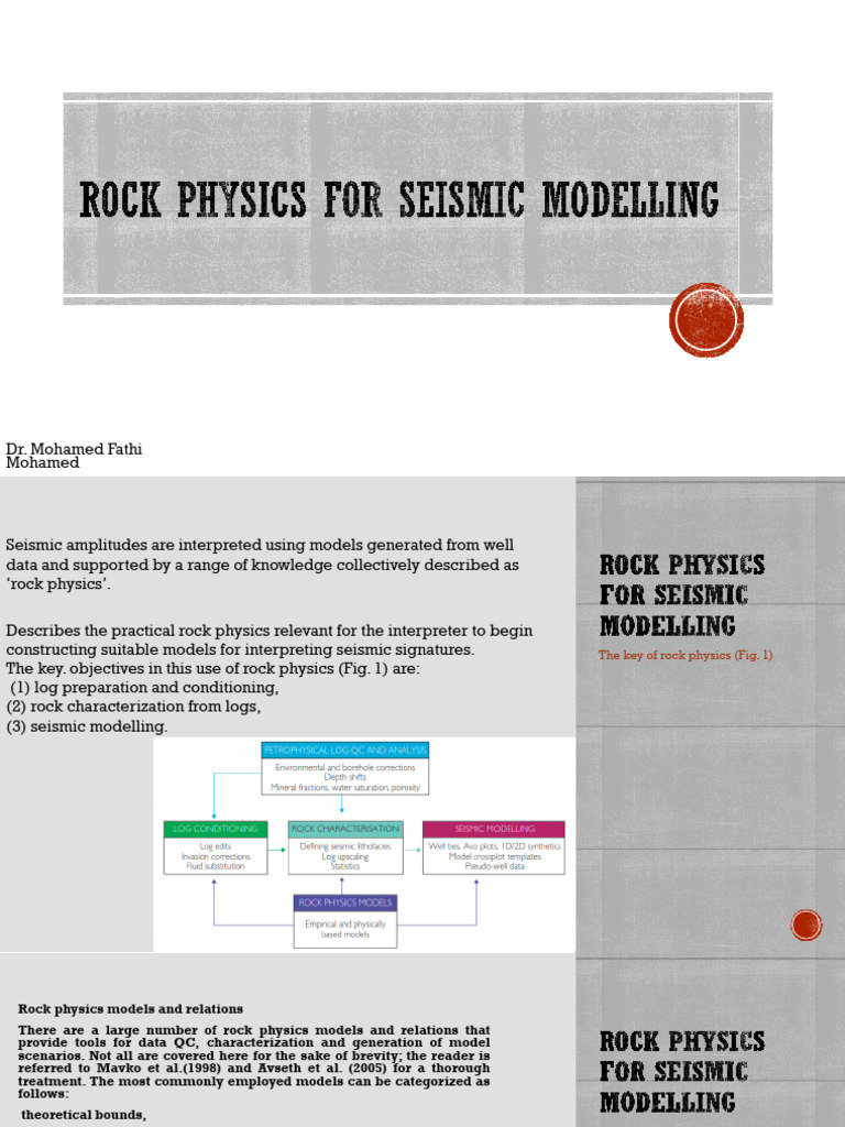 6-Rock Physics For Seismic Modelling | PDF | Porosity | Applied And ...