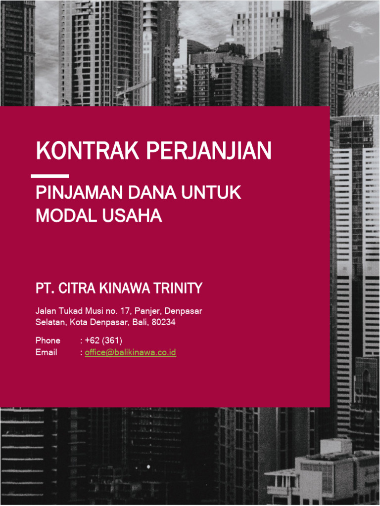 Perjanjian Pinjaman Modal Usaha Kinawa | PDF
