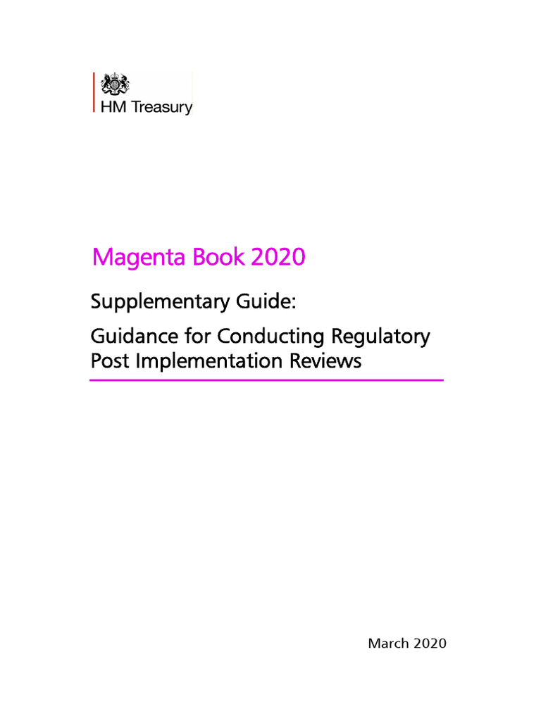 Magenta Book Supplementary Guide. Guidance For Conducting Regulatory ...