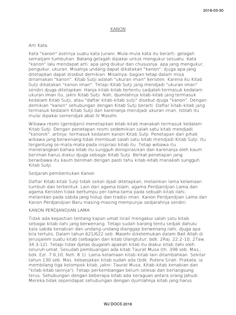 Ringkasan Kitab Kanon and Apokrif | PDF | Filsafat | Sejarah