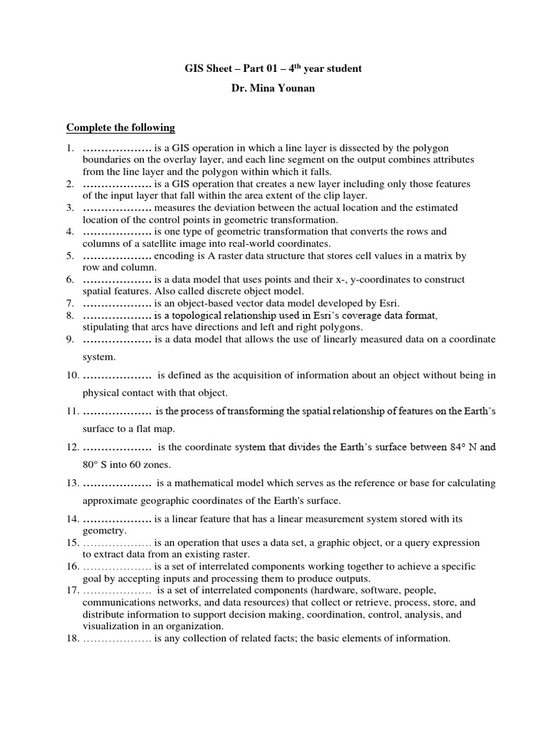 GIS Sheet | PDF | Geographic Information System | Computing