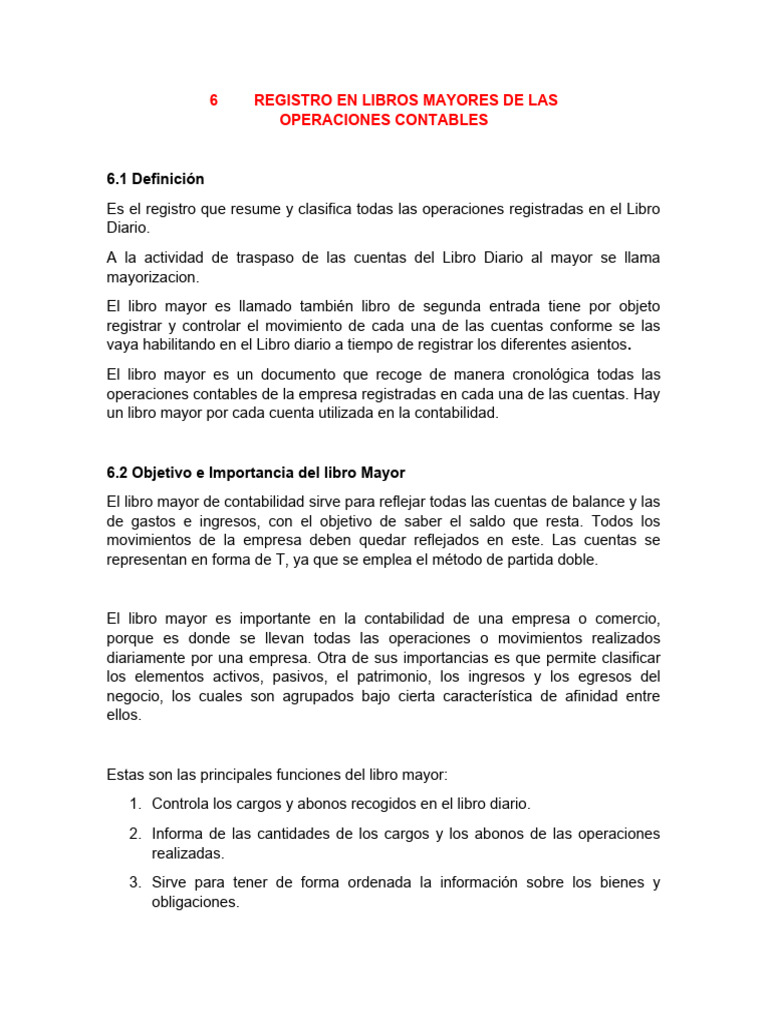 Tema 6 Registro en Libros Mayores de Las | PDF | Contabilidad ...