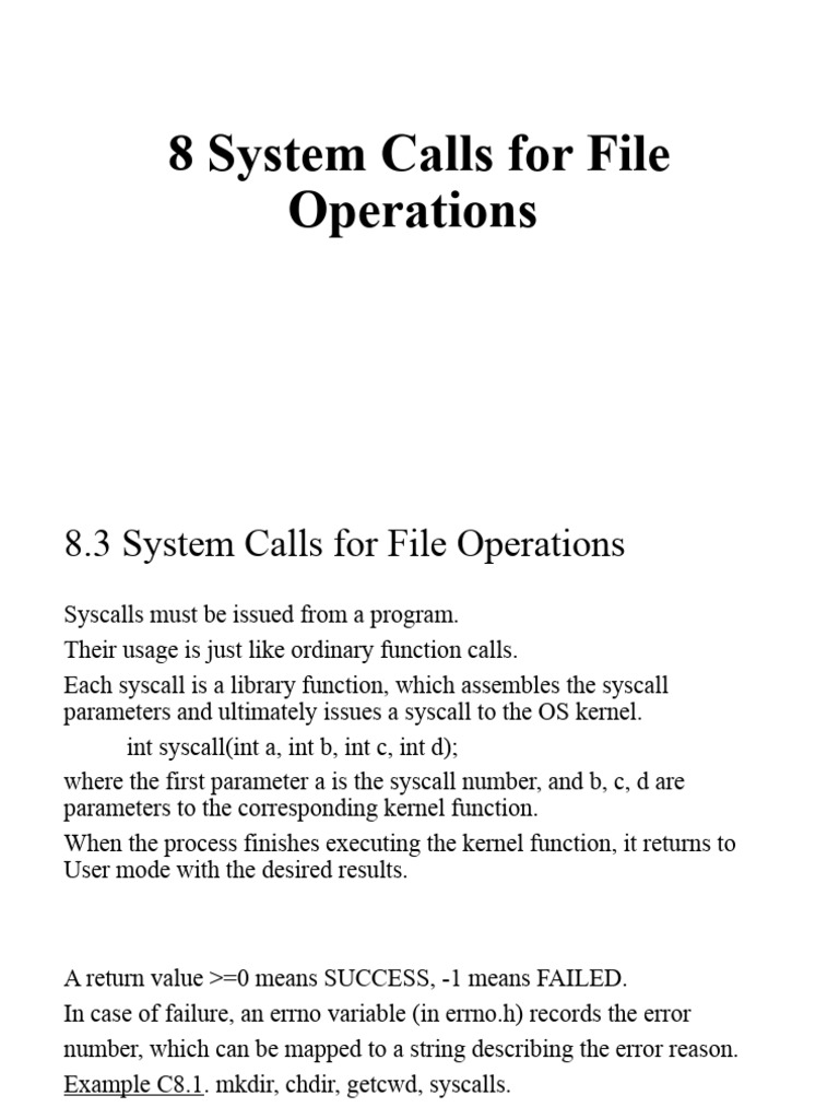 ch8文件系统调用 | PDF | Computer File | Computer Architecture