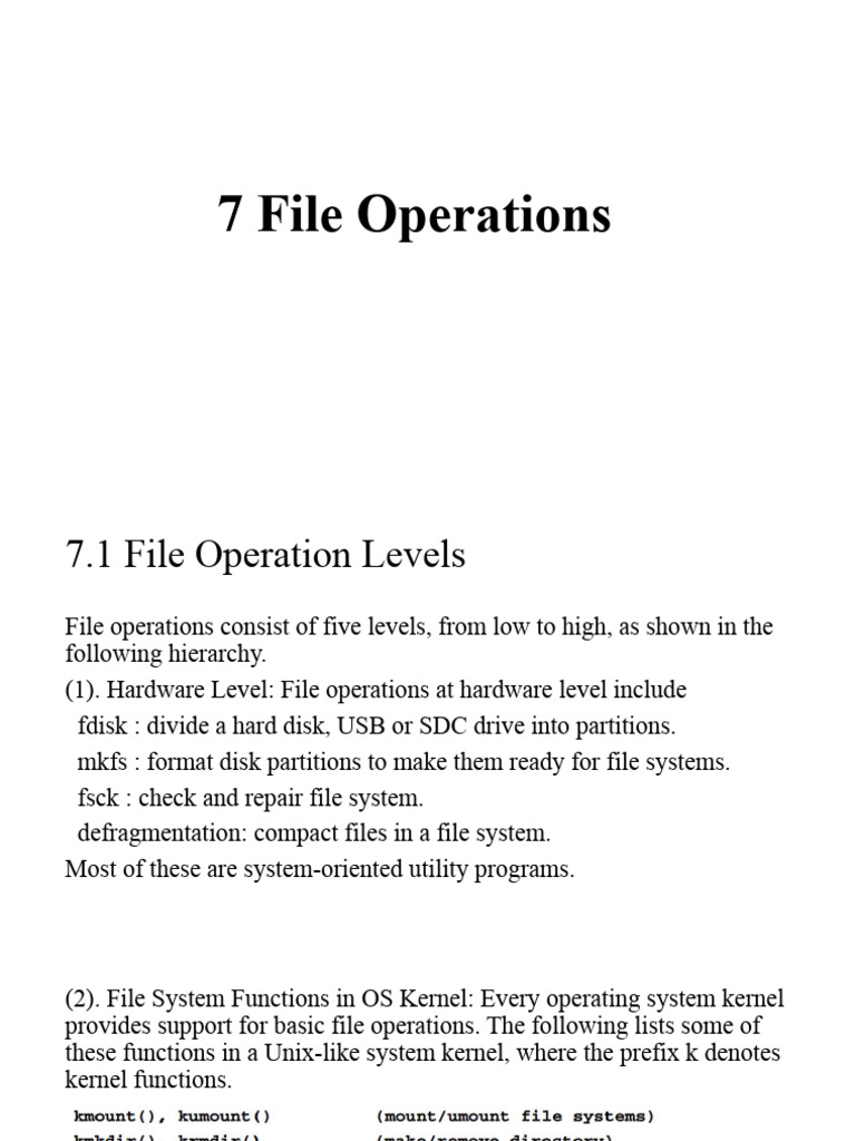 ch7文件操作 | PDF | Computer File | File System