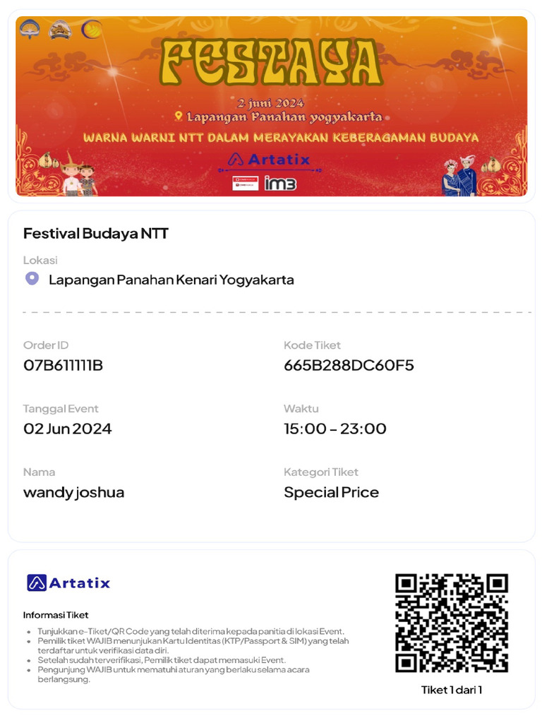 E-Tiket Event Festival Budaya NTT | PDF