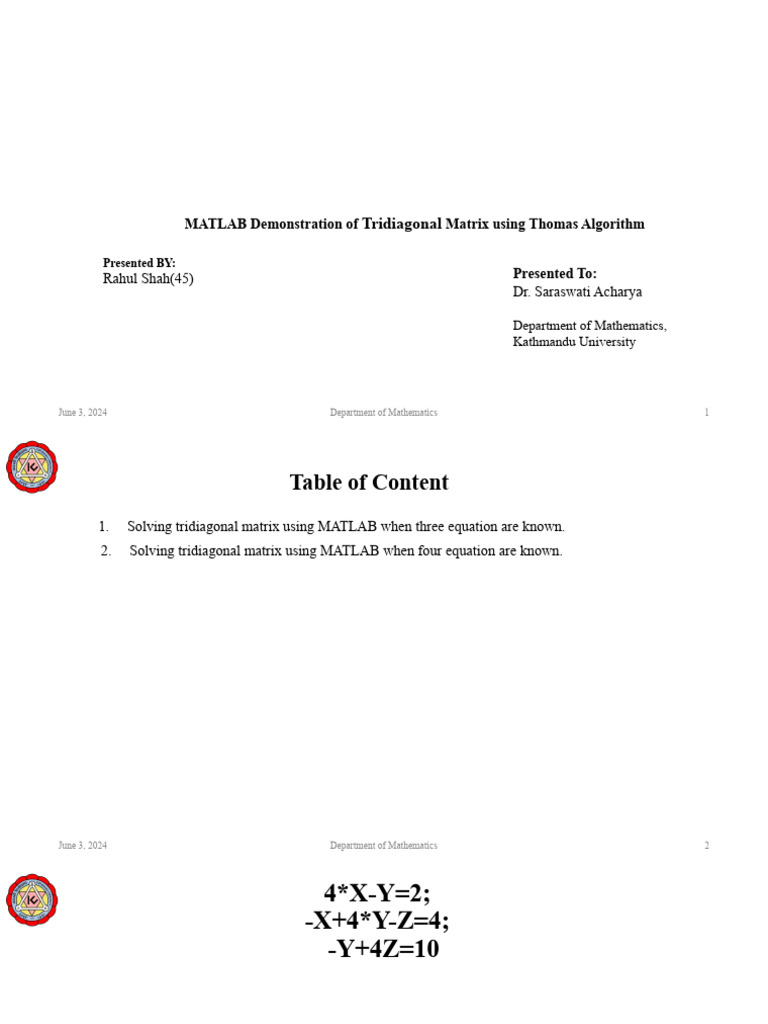 Matlab Presentation Pdf Numerical Analysis Mathematical Objects