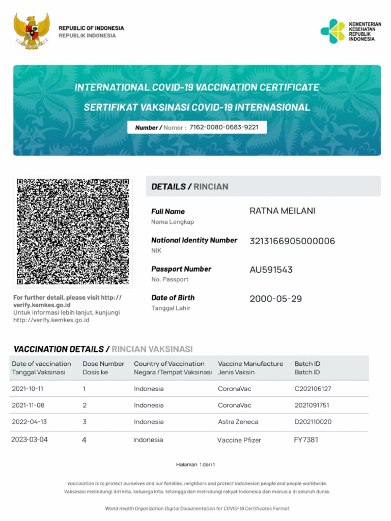 Sertifikat Vaksin Who 112 Pdf