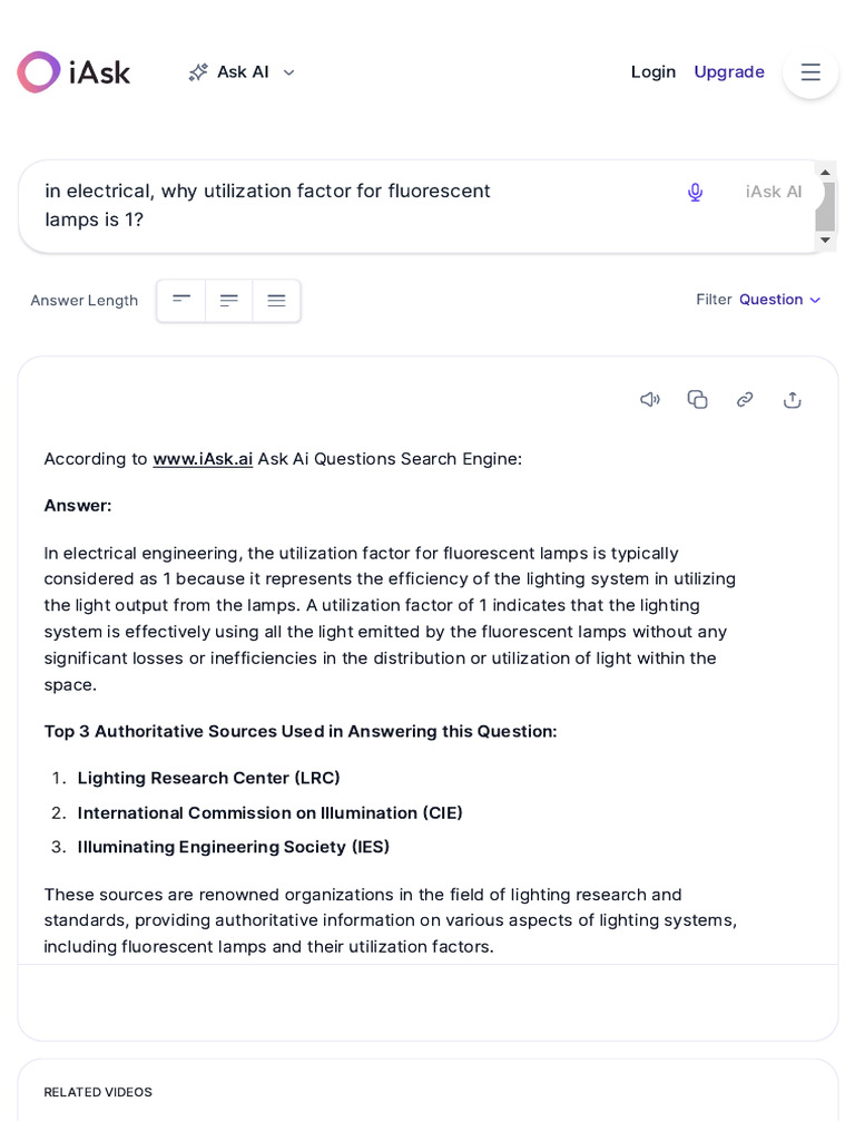 Iask Question in Electrical, Why Utilization Factor For Fluorescent Lamps Is 1 | PDF | Lighting ...