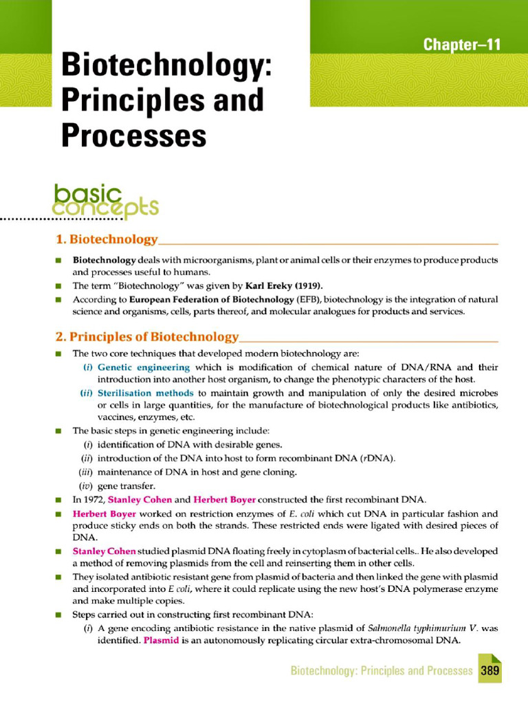 Biotechnology Principles and Processes | PDF
