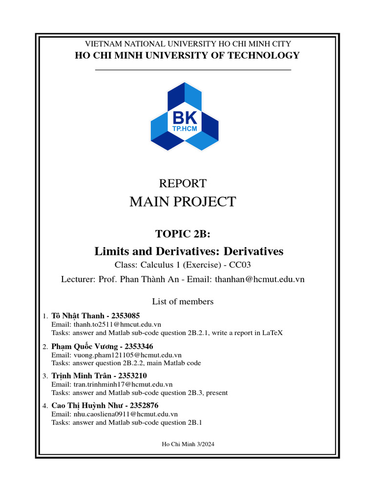 Report Main Project | PDF | Calculus | Mathematical Concepts