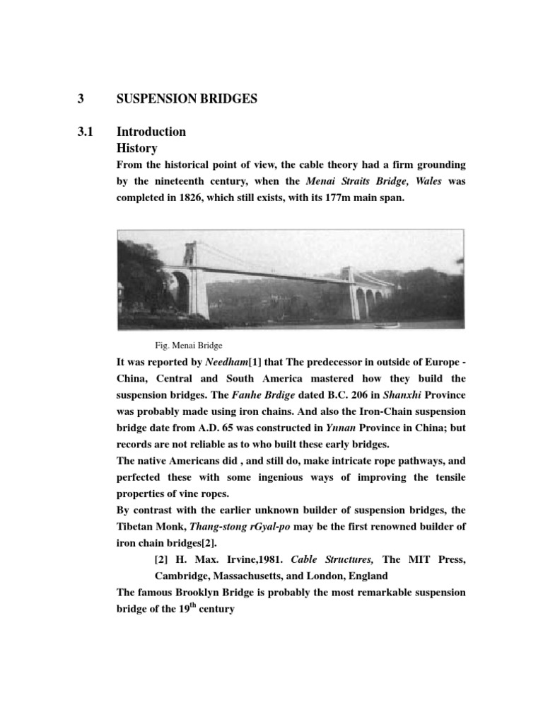 Suspension Bridges | PDF | Bridge | Truss