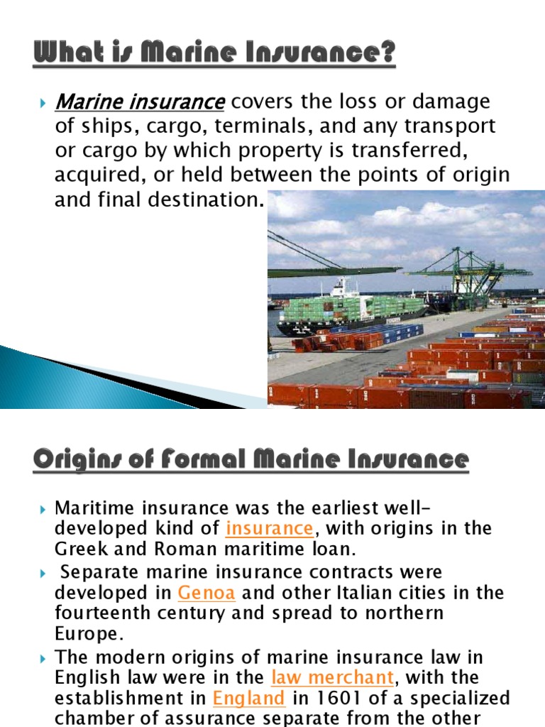 Marine Insurance | PDF | Insurance | Financial Services