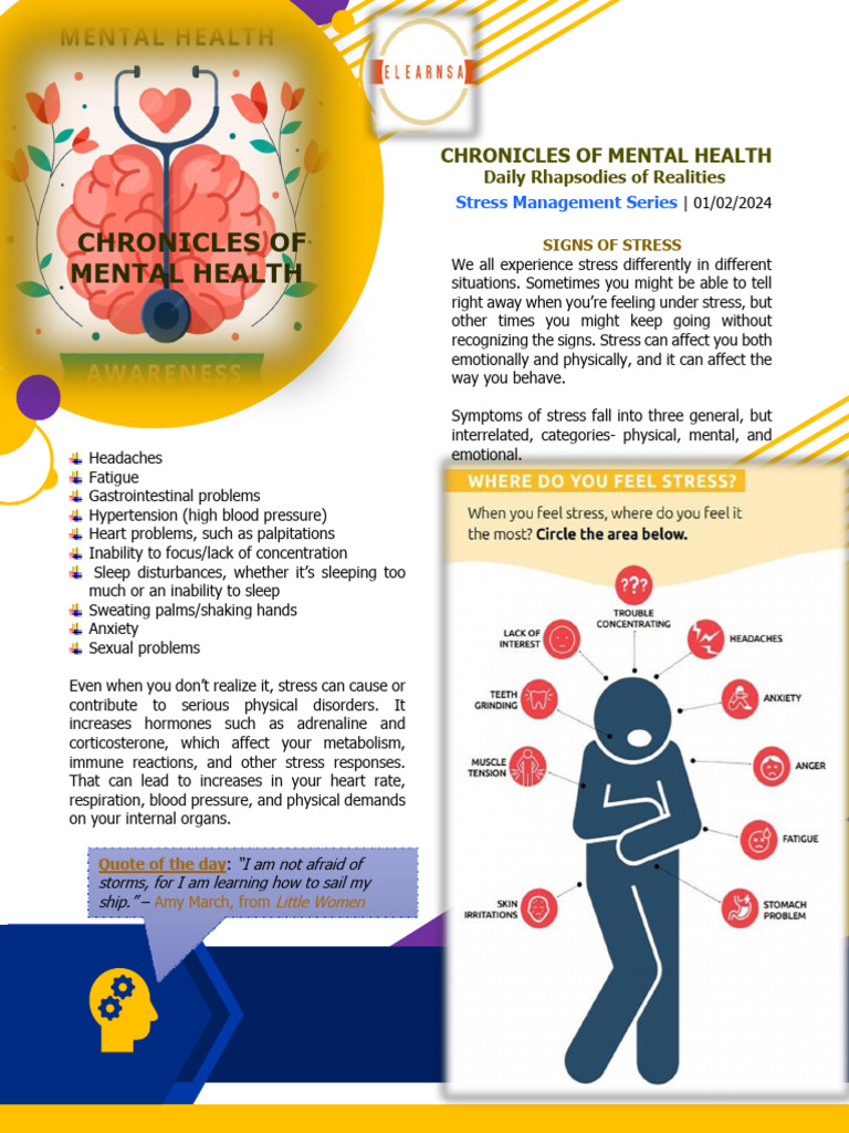 Recognizing and Managing Stress Symptoms | PDF | Stress (Biology ...