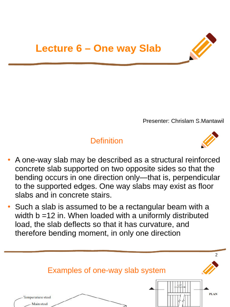 Lec 6 One Way Slab | PDF | Bending | Reinforced Concrete