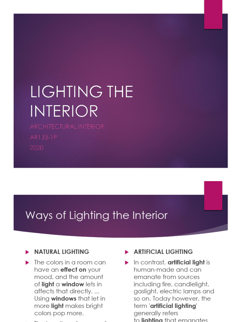 2020 AR133-1P LEC3 m1 Lighting the Interior | PDF | Lighting ...