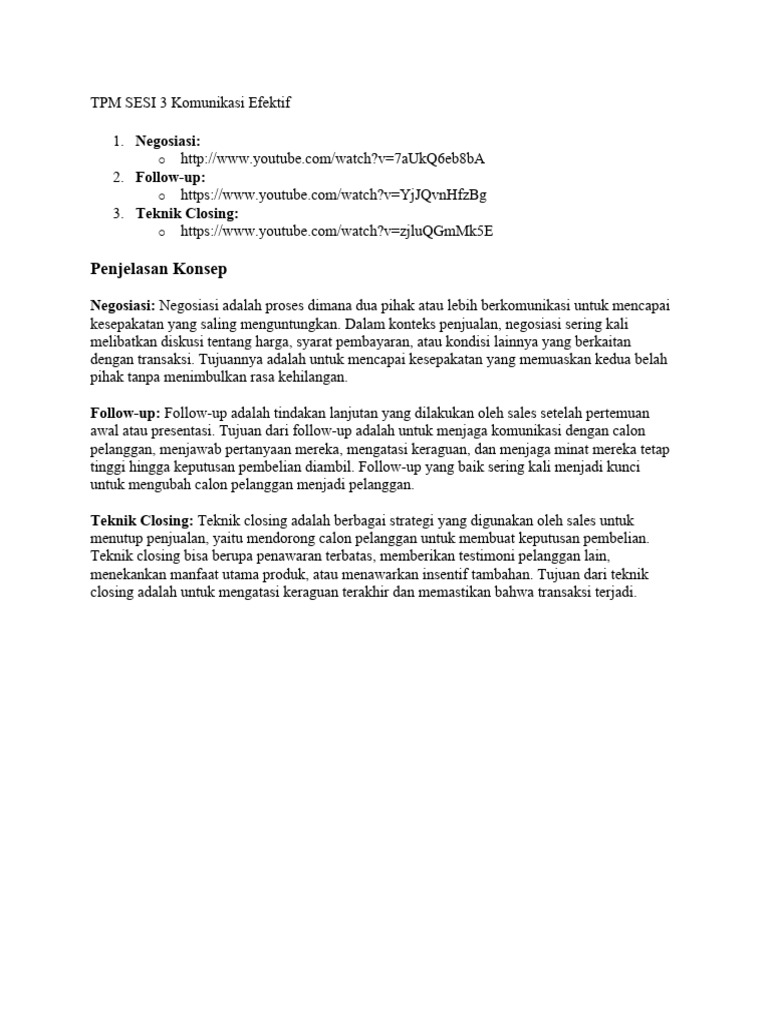 TPM SESI 3 Komunikasi Efektif | PDF | Bisnis | Hukum