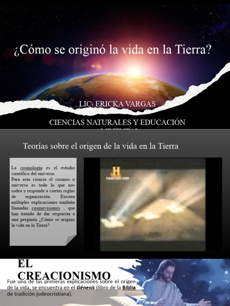Sesión 1 - Origen de La Vida en La Tierra | PDF | Filosofía