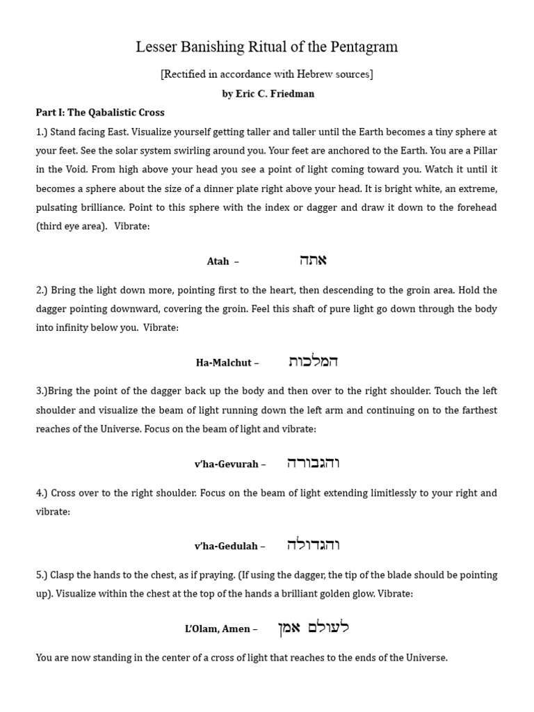 Lesser Banishing Ritual of The Pentagram | PDF