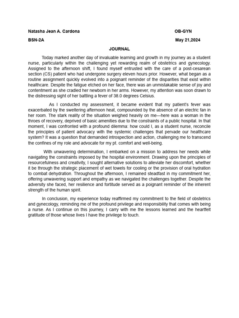 Journal 2-Ob | PDF | Obstetrics And Gynaecology | Psychology