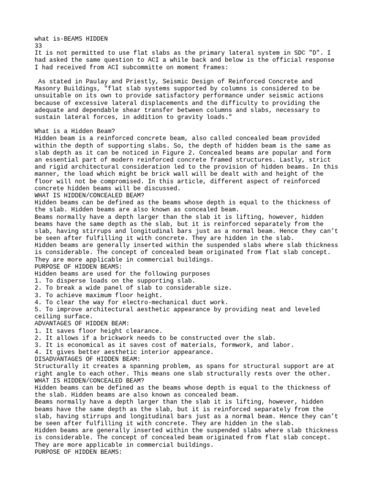 A3-Hidden RC beams-ABC | PDF | Beam (Structure) | Concrete